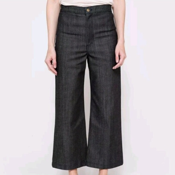 Apiece Apart | Jeans | Apiece Apart High Waist Crop Dark Wide Leg Denim ...